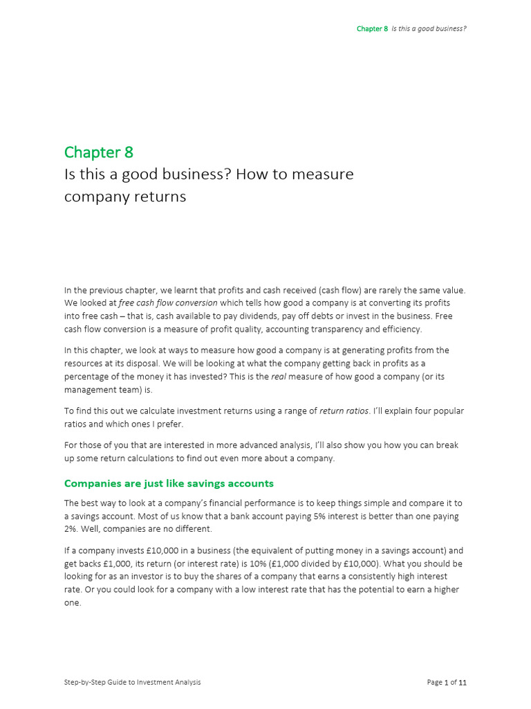 How To Measure Company Returns | PDF | Return On Equity | Leverage (Finance)