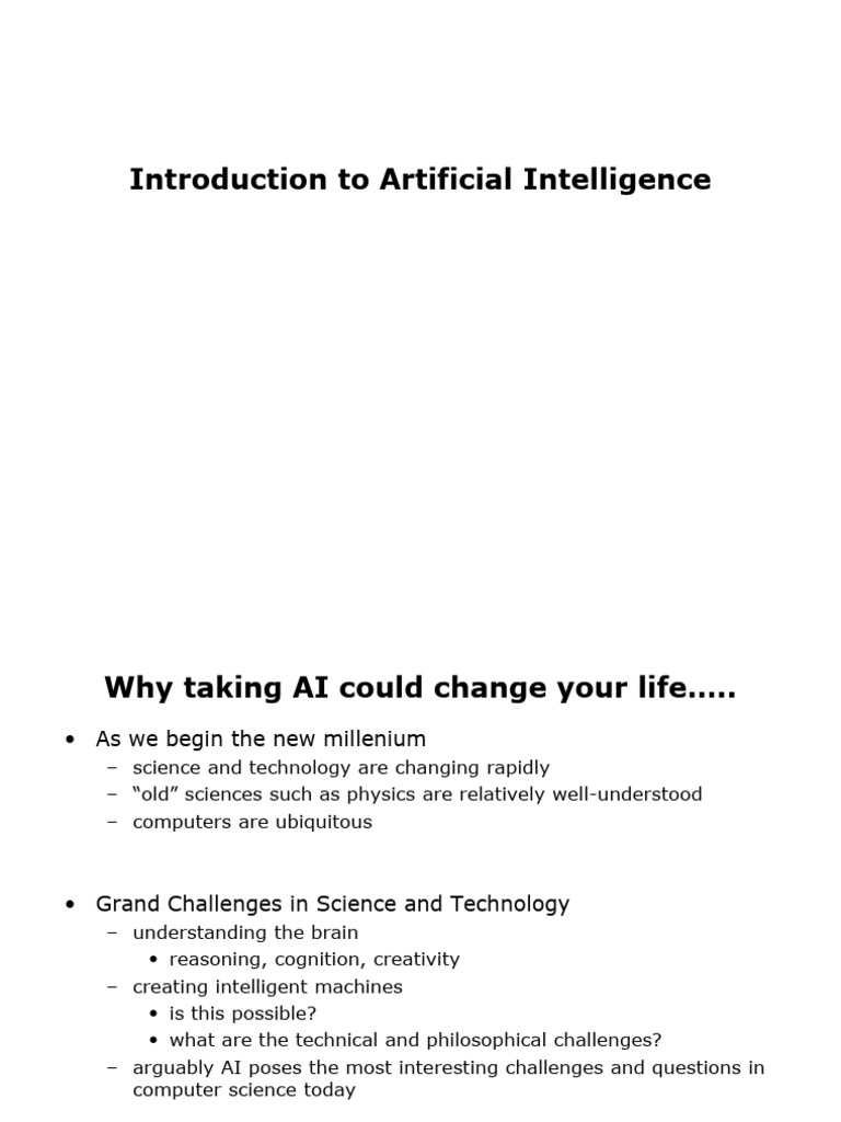 Chapter 1introduction | PDF | Artificial Intelligence | Intelligence (AI) & Semantics