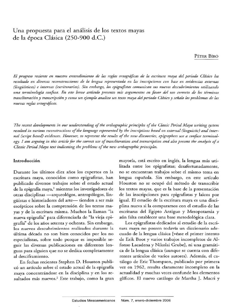 Textos Mayas Peter Biro | PDF | Escritura | Sílaba Textos Mayas Peter Biro | PDF | Escritura | Sílaba