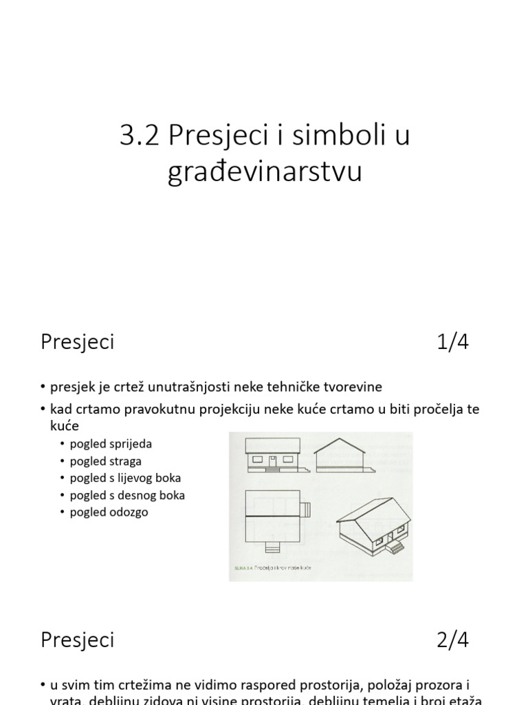 Presjeci I Simboli U Građevinarstvu | PDF