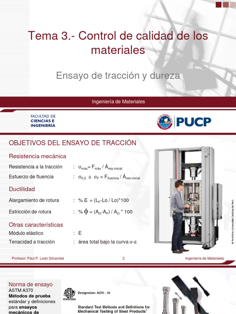 Tema 3. - Control de Calidad de Materiales - 2da Parte | PDF | Deformación (ingeniería) | Dureza