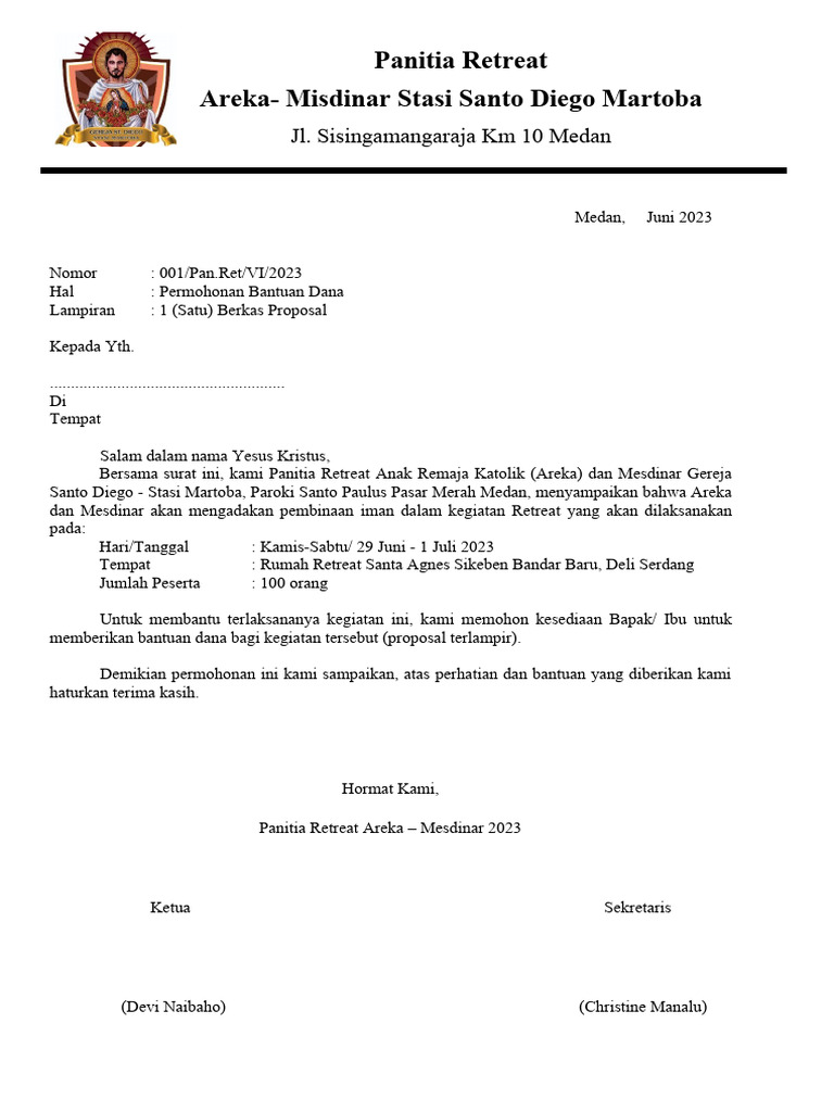 Surat Pengantar Proposal | PDF