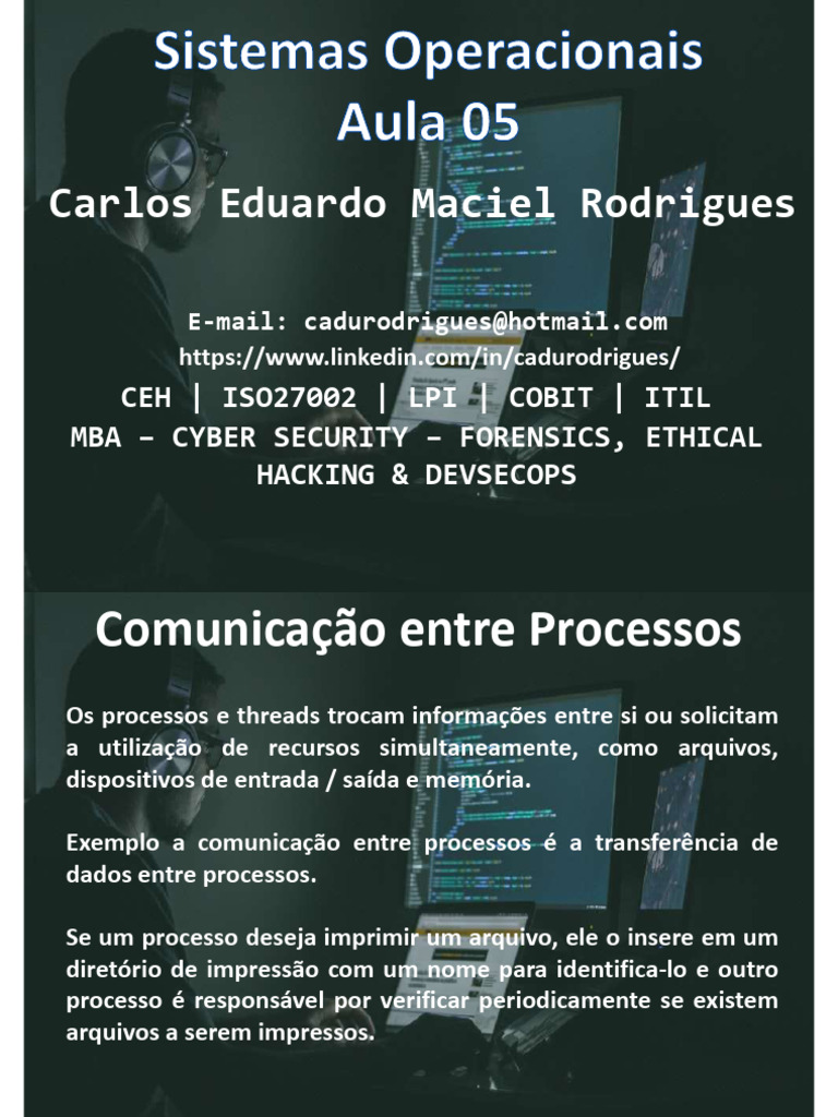 Sistemas Operacionais-05 | PDF | Processo (informática) | Informática