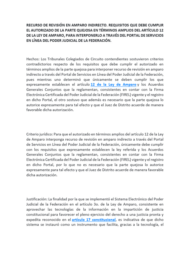 RECURSO DE REVISIÓN EN AMPARO INDIRECTO | PDF | Instituciones gubernamentales | Gobierno