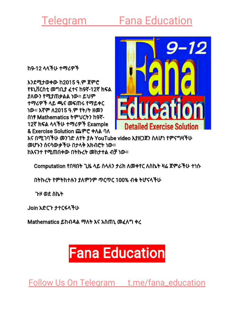 Fana Education Telegram: Math & Aptitude Resources | PDF
