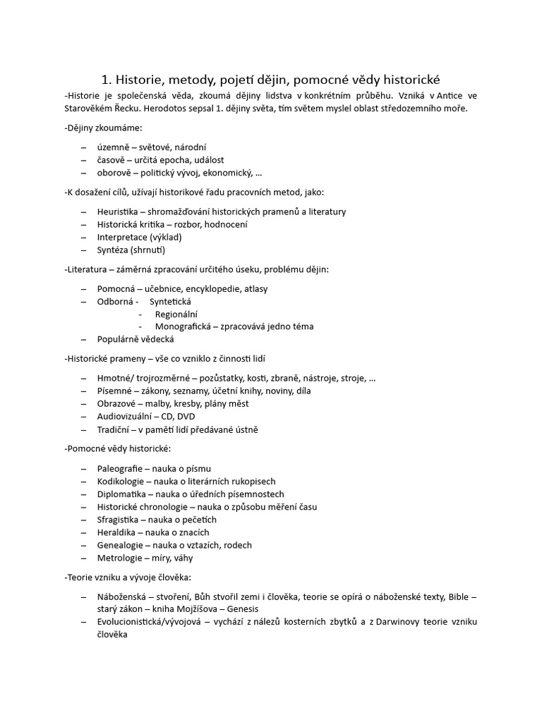 Dějepis Maturitní Otázky | PDF