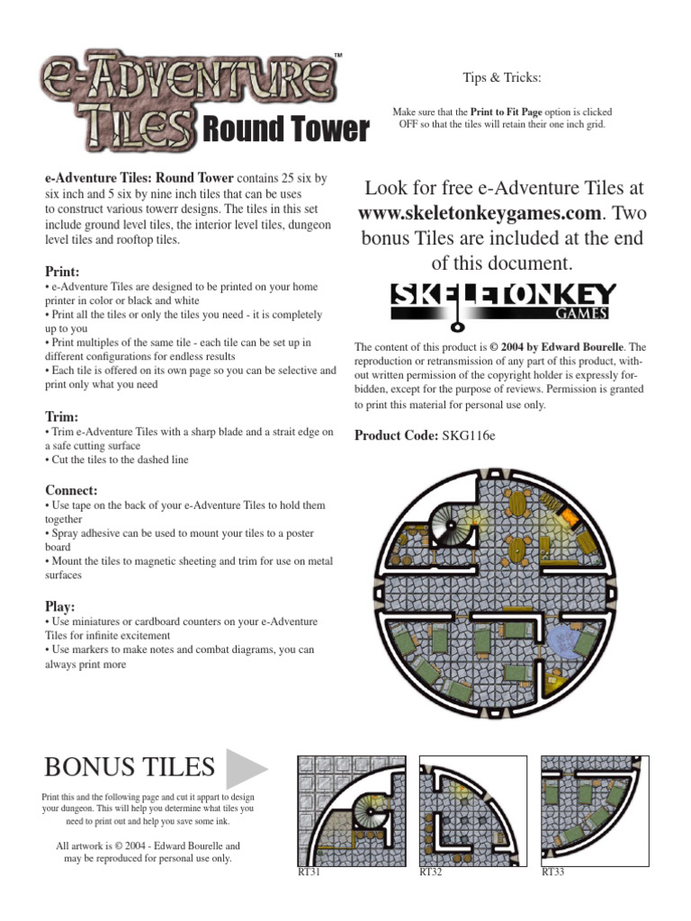 D&D 3e - Tiles - EAdventure Tiles - Round Tower | PDF