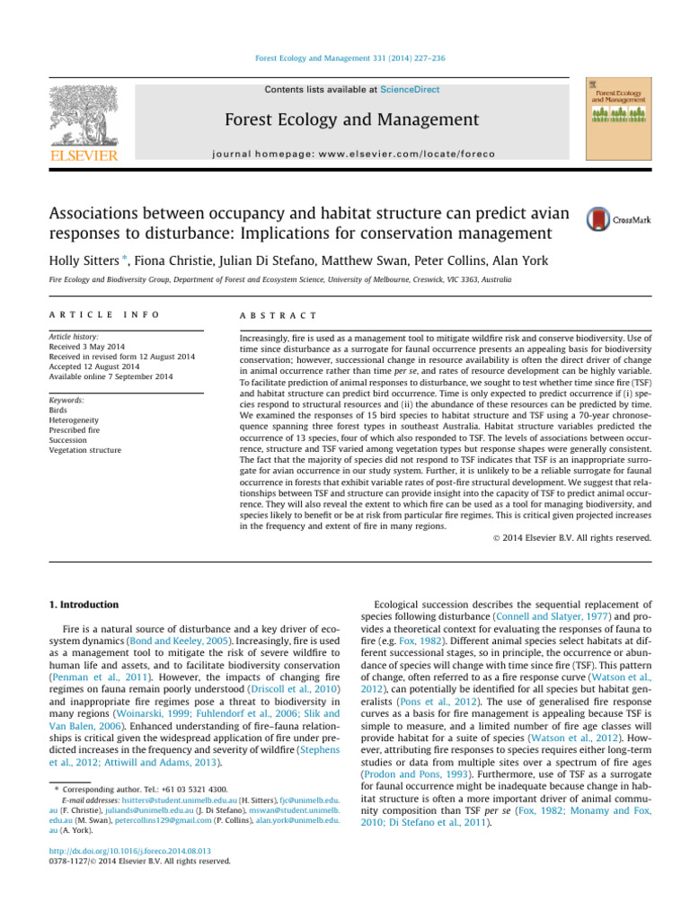 Associations Between Occupancy and Habitat Structure Can P - 2014 ...