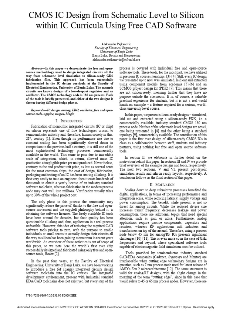 Pajkanovic 2020 | PDF | Integrated Circuit | Semiconductor Device Fabrication