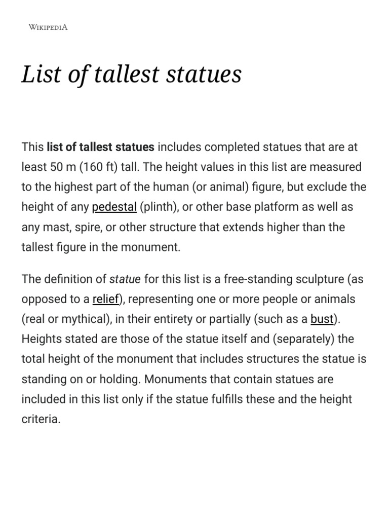 List of Tallest Statueindia | PDF | Sculpture