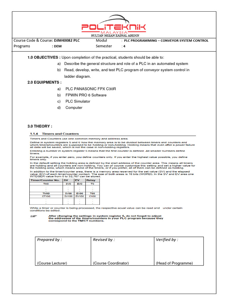 PLC Programming for Conveyor Control | PDF | Programmable Logic ...