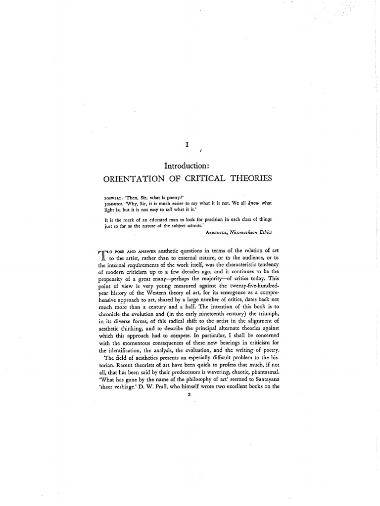 Orientation of Critical Theories | PDF