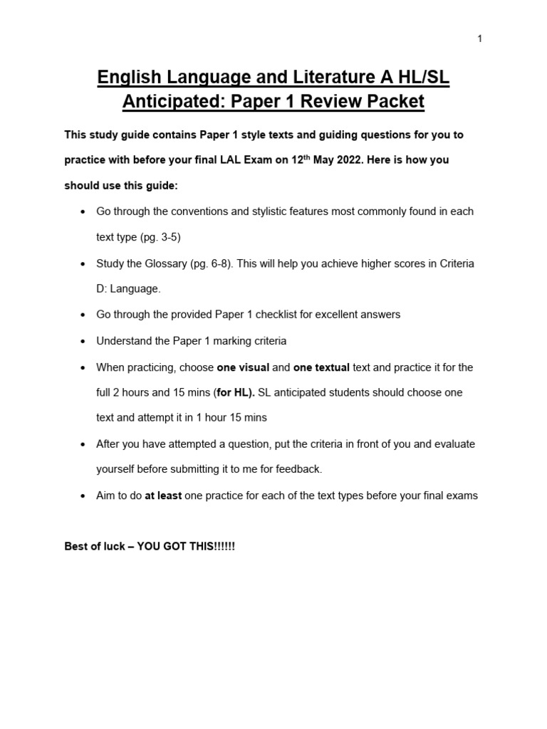 Paper 1 Exam Prep Study Guide | PDF | Narration | Zoo