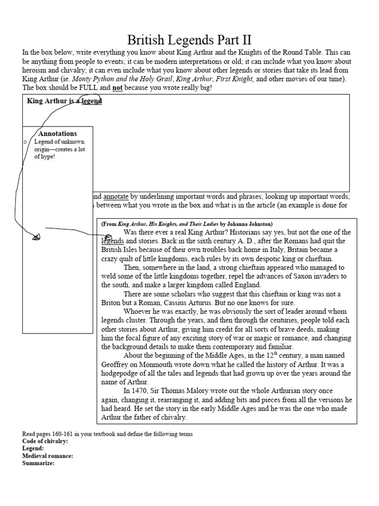 British Legends Packet Part II | PDF | Green Knight | Beowulf