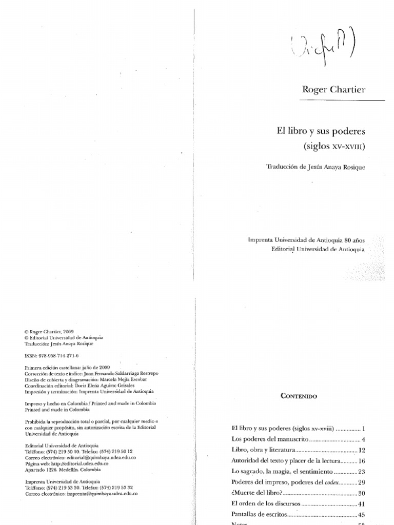 El Libro y Sus Poderes - Roger Chartier | PDF