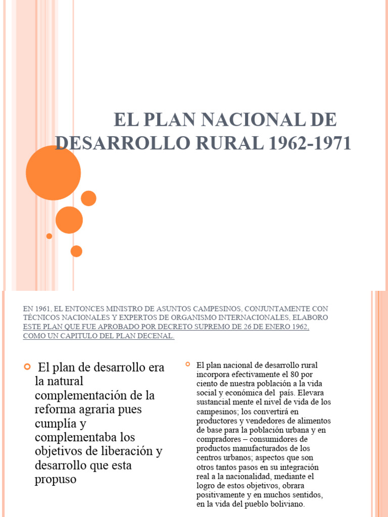 El Plan Nacional de Desarrollo Rural 1962-1971 | PDF | Campesino | Reforma agraria
