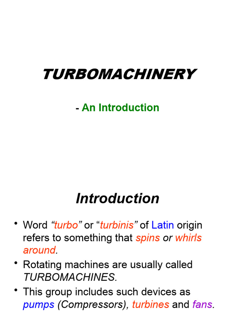 Intro To Turbomachines | PDF | Turbomachinery | Turbine
