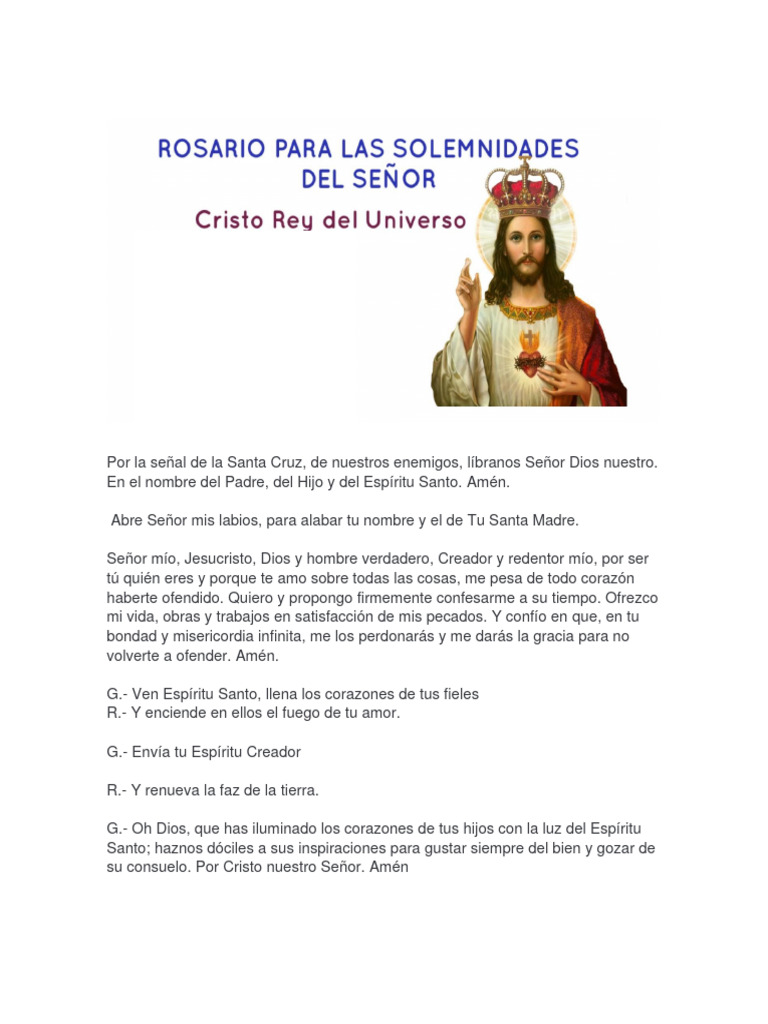 Rosario Cristo Rey | PDF | María, madre de Jesús | Cristo (título)