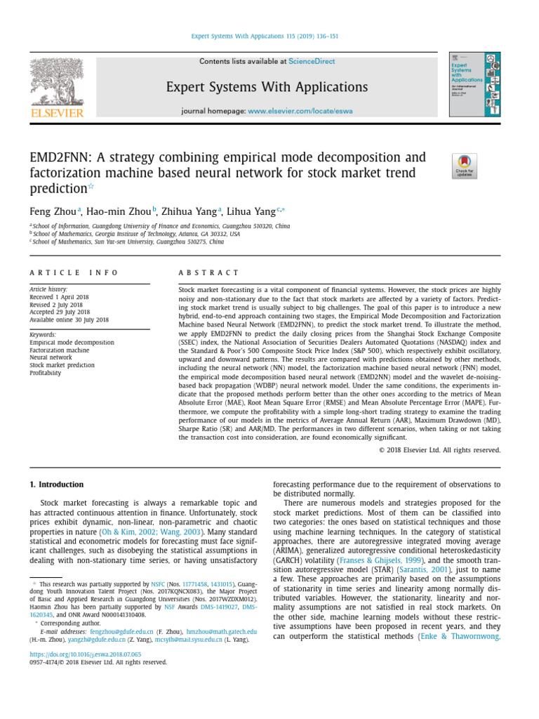 A Strategy Combining Empirical Model Decomposition and Factorization ... A Strategy Combining Empirical Model Decomposition and Factorization ...
