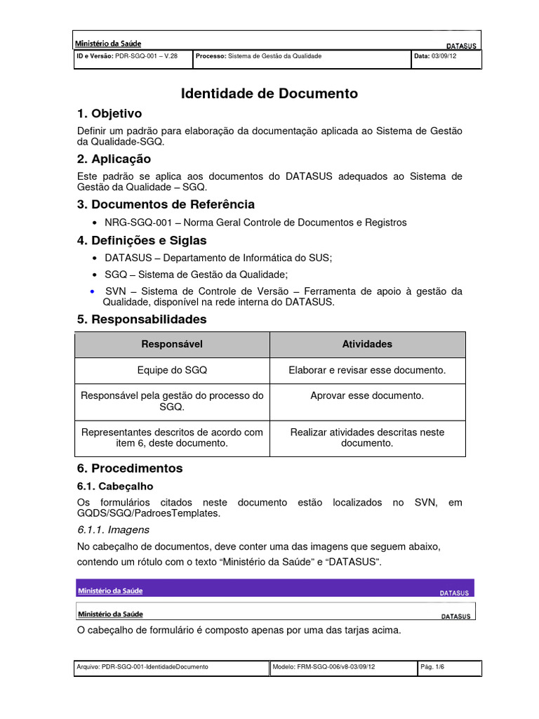 Padrão de Documentação SGQ DATASUS | PDF | Arial