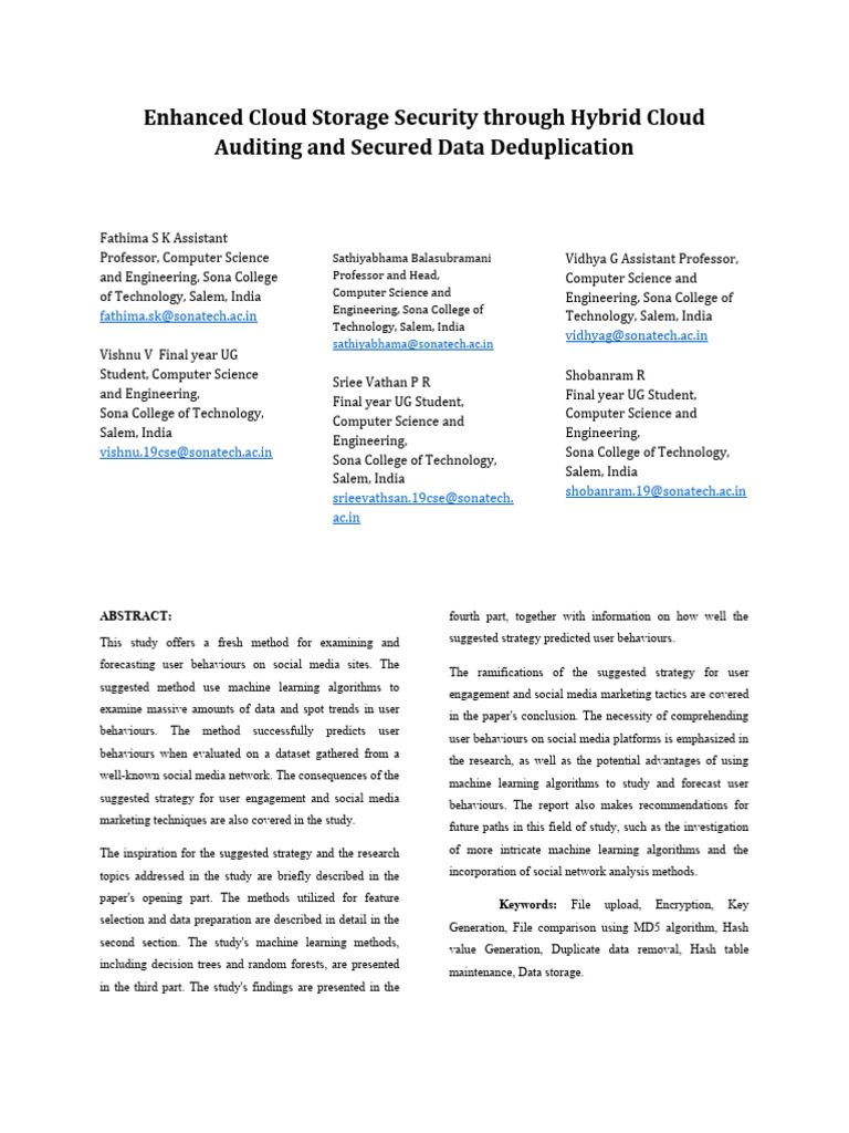 Final Conference Paper Plagiarism Verified | PDF | Cloud Computing | Encryption