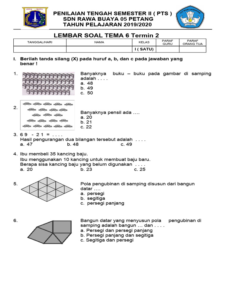 Soal Pts Tema 6 Termin 2 | PDF