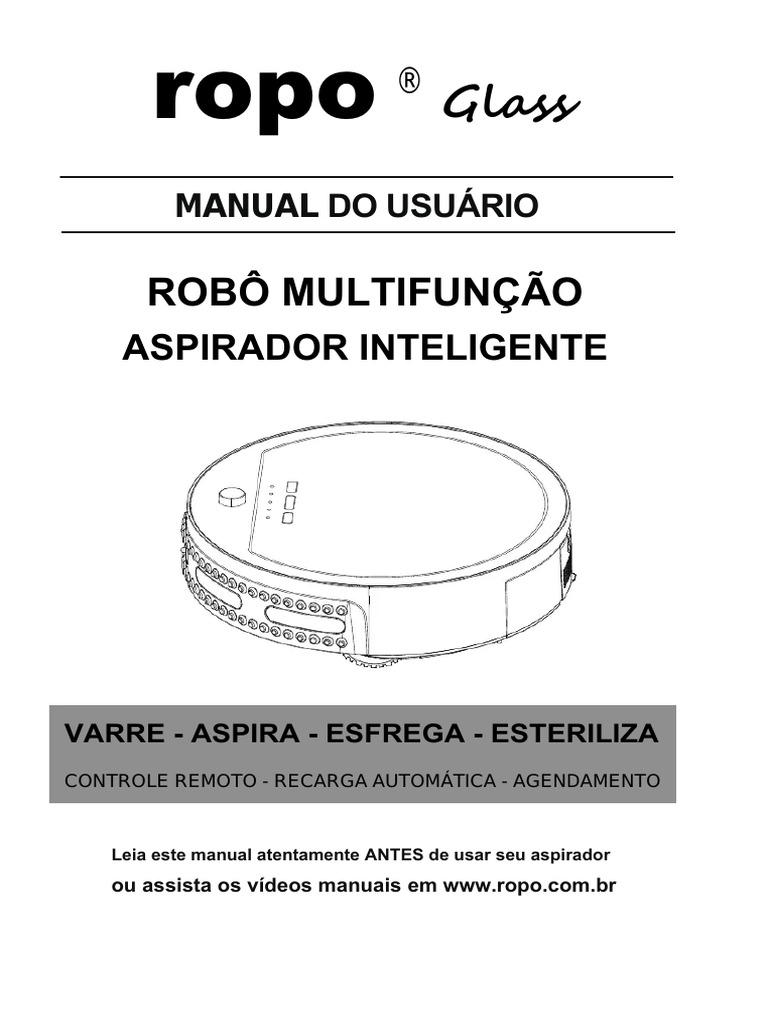 Guia do Usuário: Aspirador Ropo Glass | PDF | Gastronomia, comida e vinho
