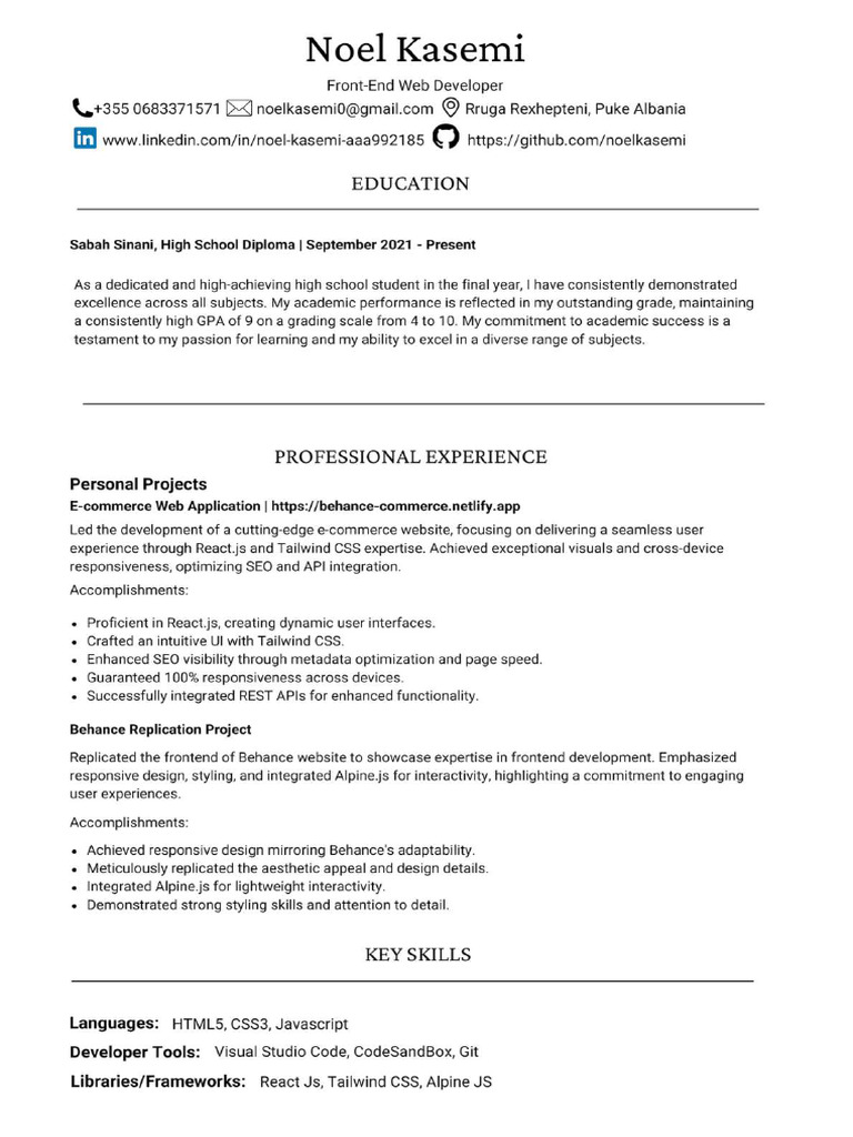 Resume 2 | PDF