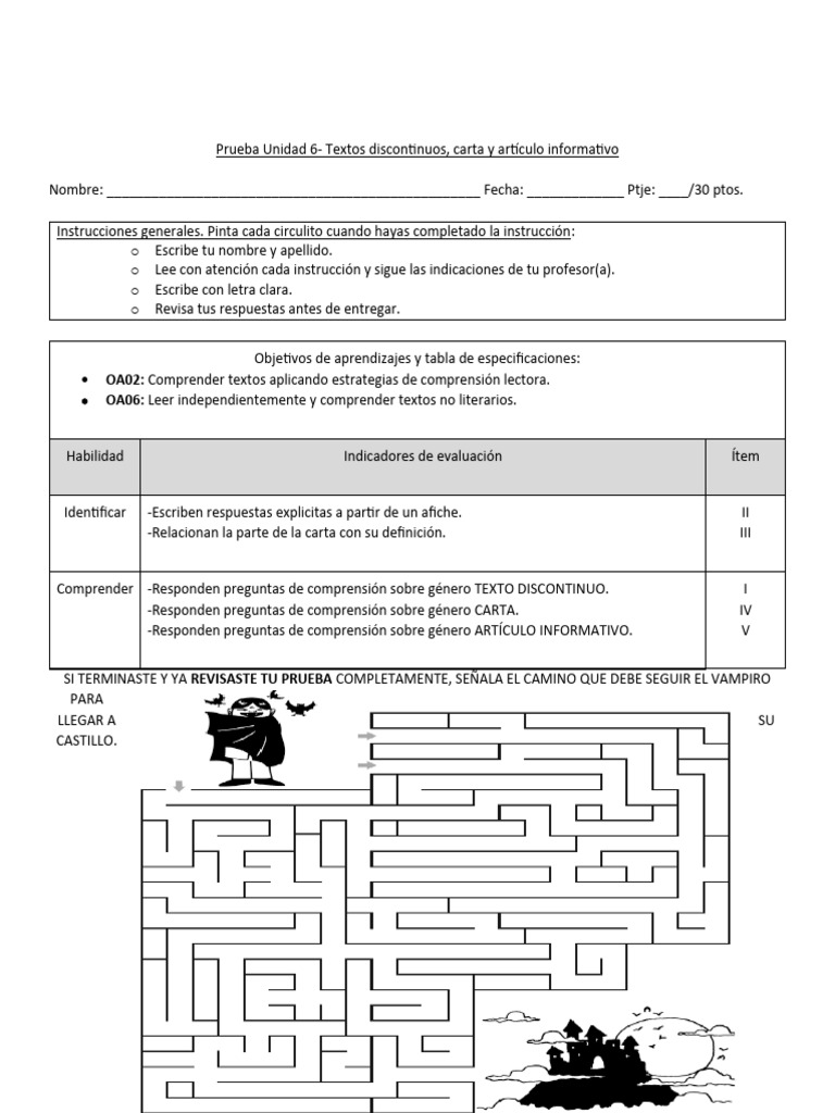 Prueba de Lenguaje | PDF | La risa | Cara