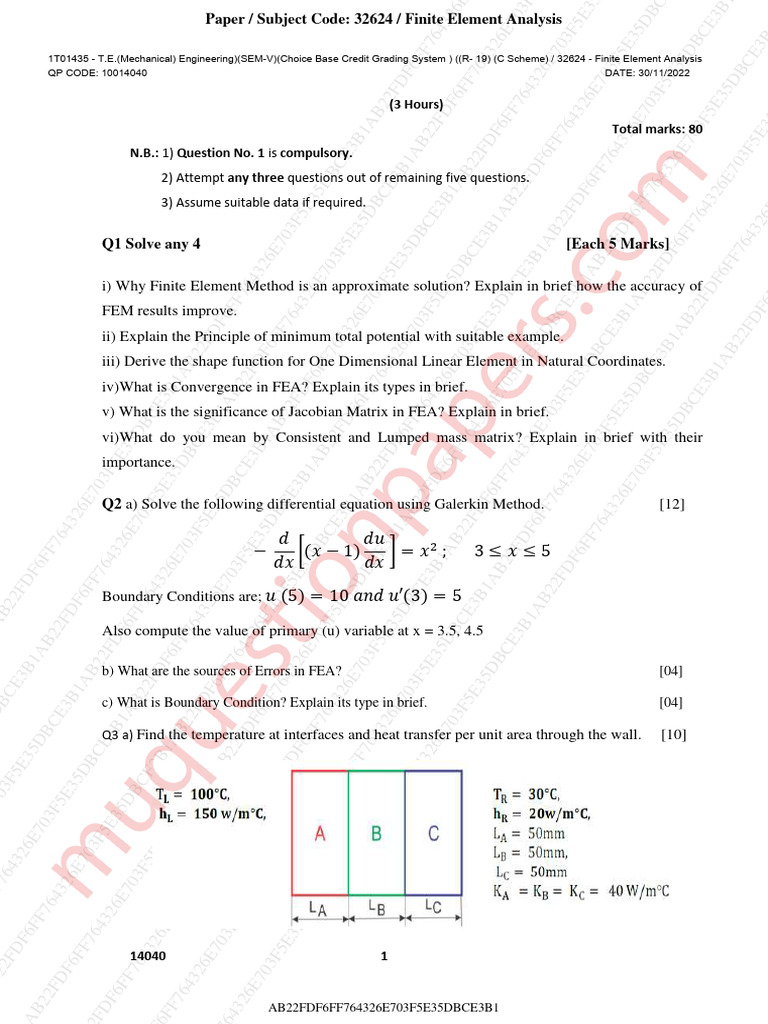 Be - Mechanical Engineering - Semester 5 - 2022 - December - Finite Element Analysisrev 2019 C ...