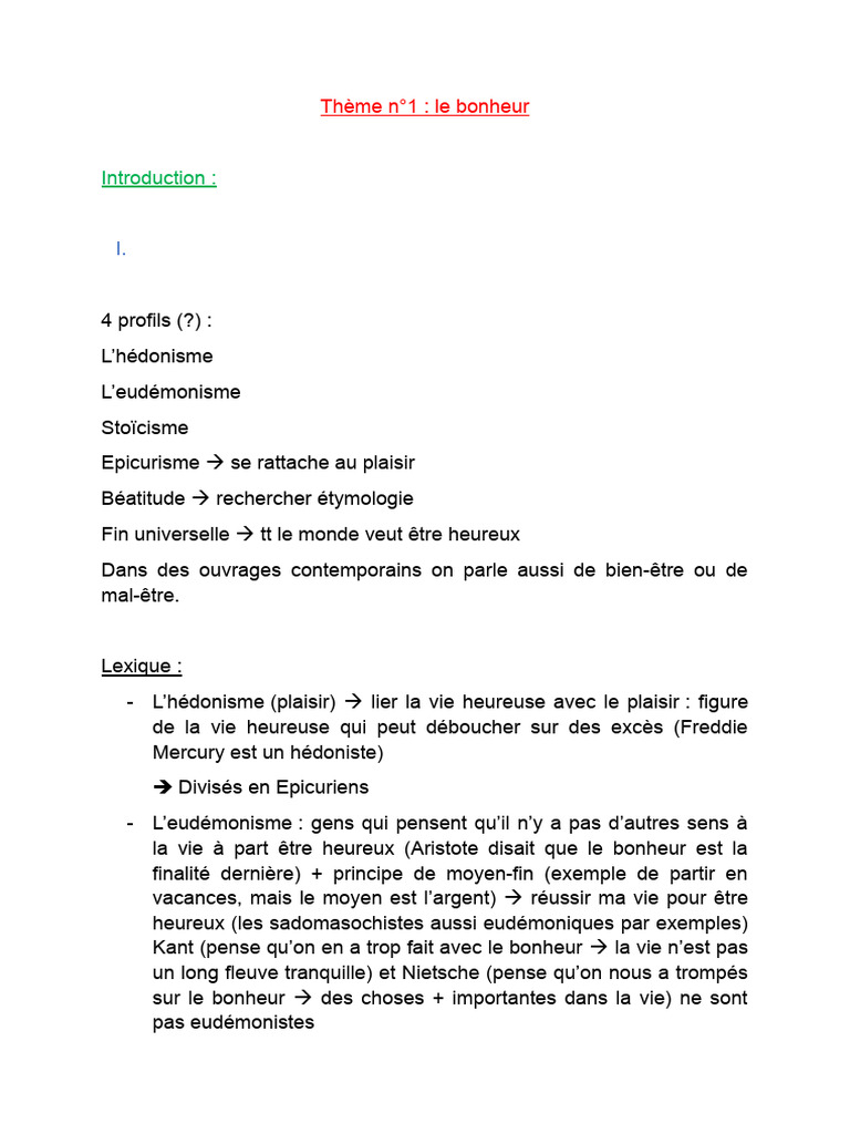 Eudémonisme et Bonheur : Perspectives Philosophiques | PDF | Bonheur ...