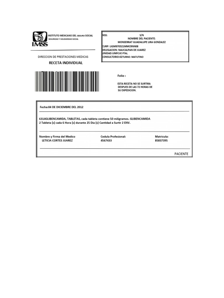 371352109 Receta Medica Editable Imms | PDF