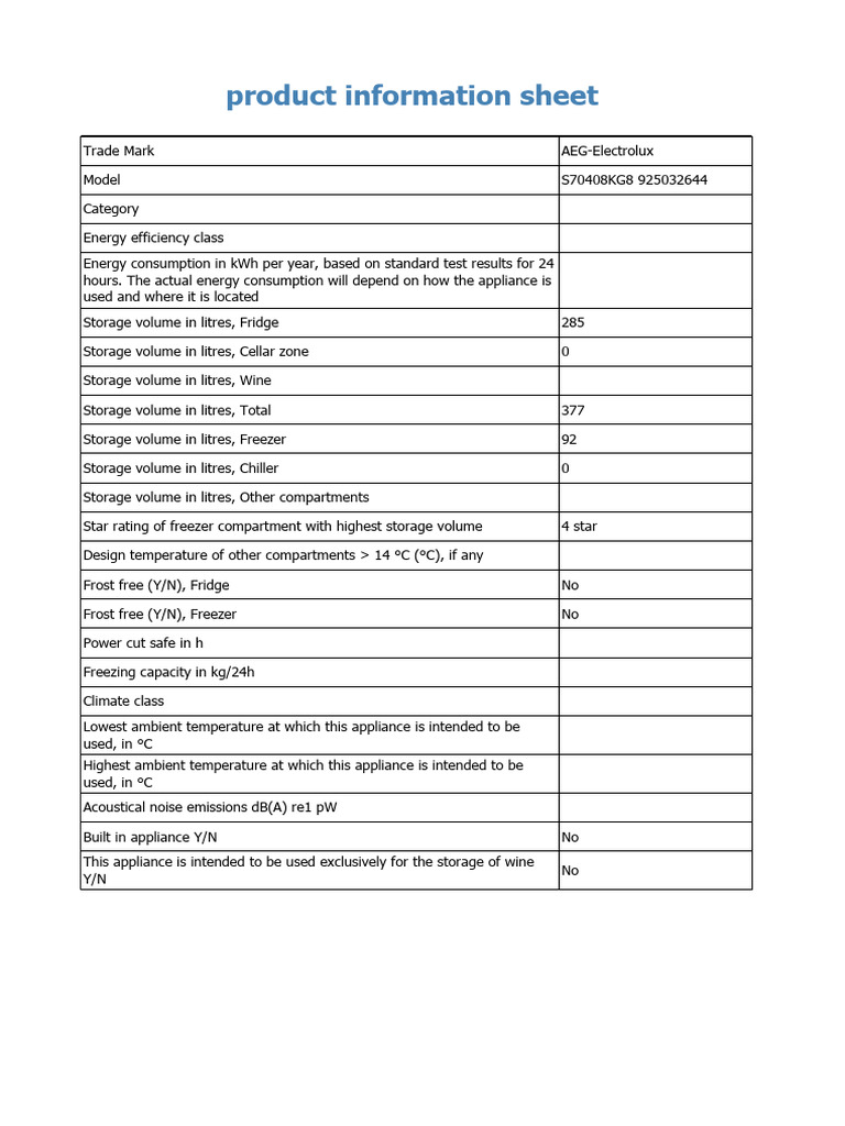 Productfiche 925032644 En-Gb | PDF