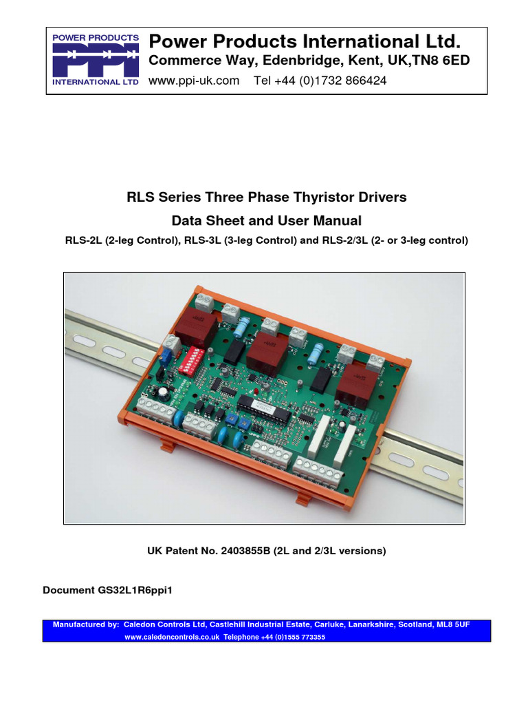 RLS Series Three Phase Thyristor Drivers Datasheets | PDF | Relay ...