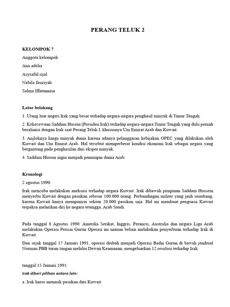 Perang Teluk 2 | PDF | Perjalanan