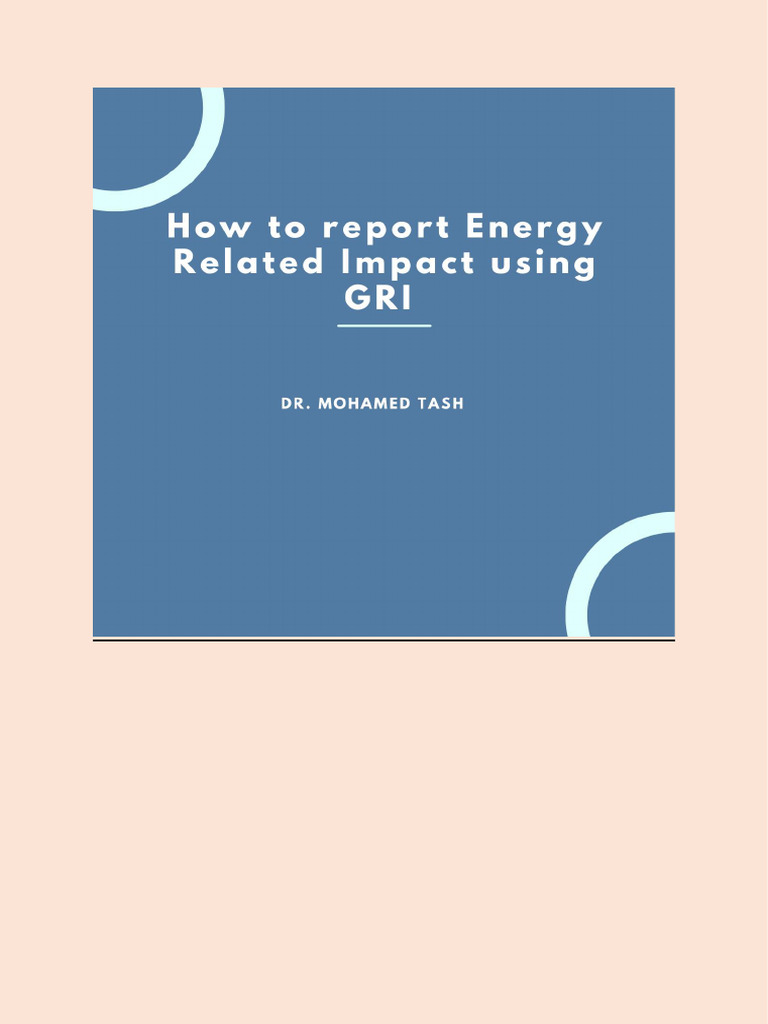 Energy Consumption and Reductions Under The GRI Sustainability ...