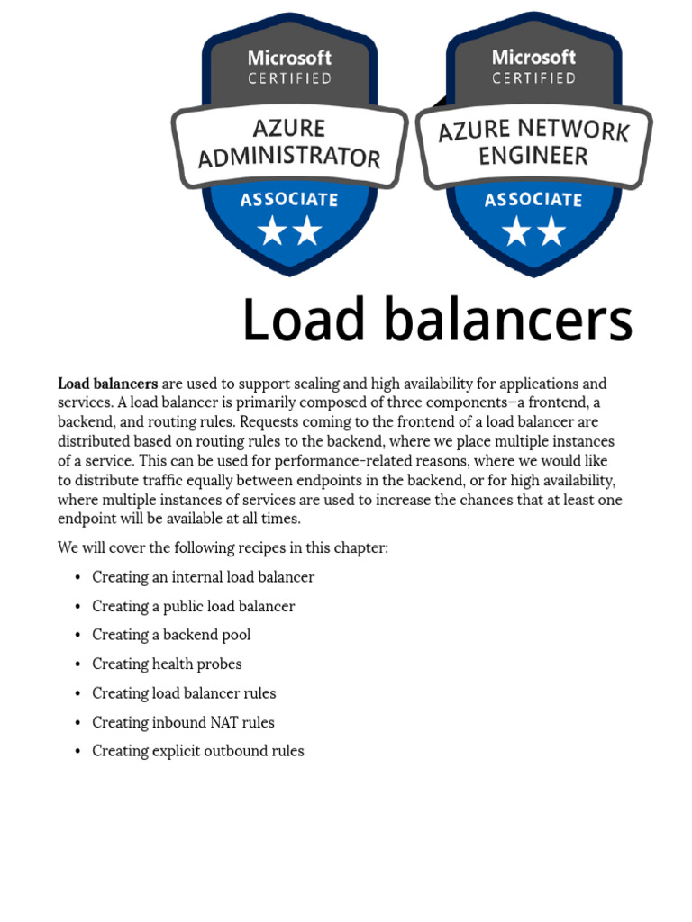 Azure Load Balancers 1696875706 Pdf Load Balancing Computing Port Computer Networking