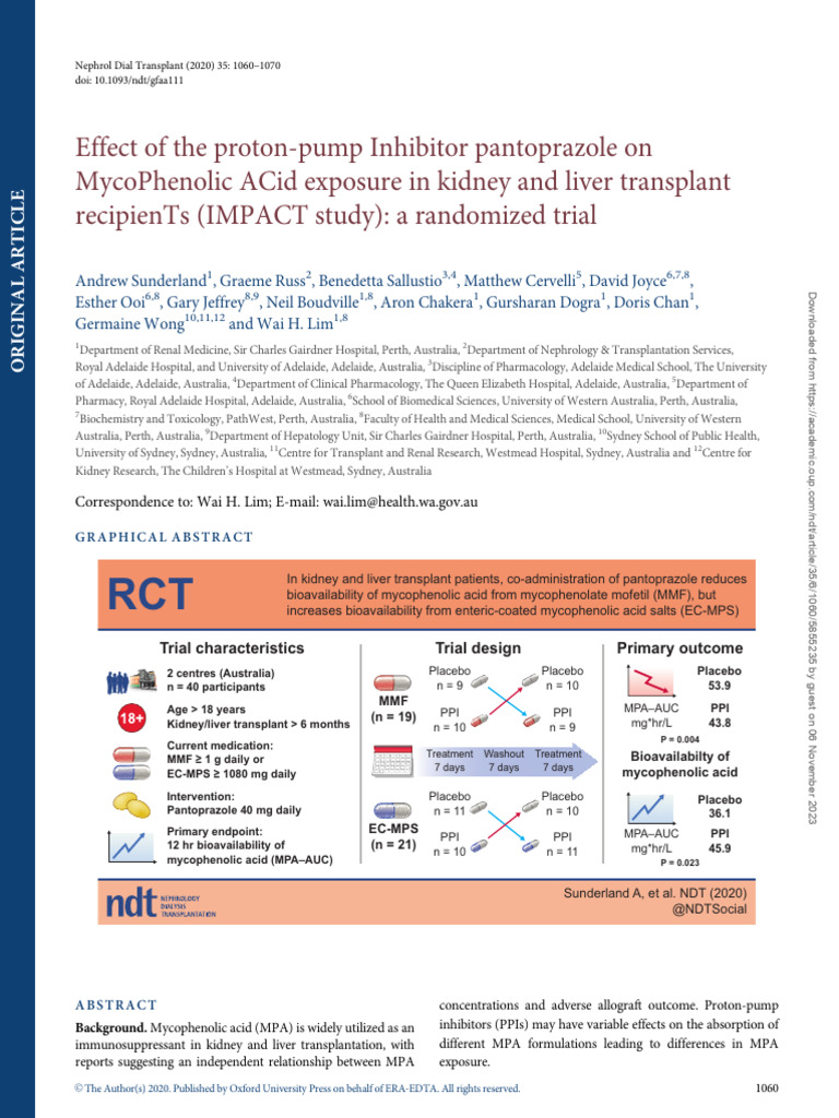 Effect Of The Proton Pump Inhibitor Pantoprazole PDF