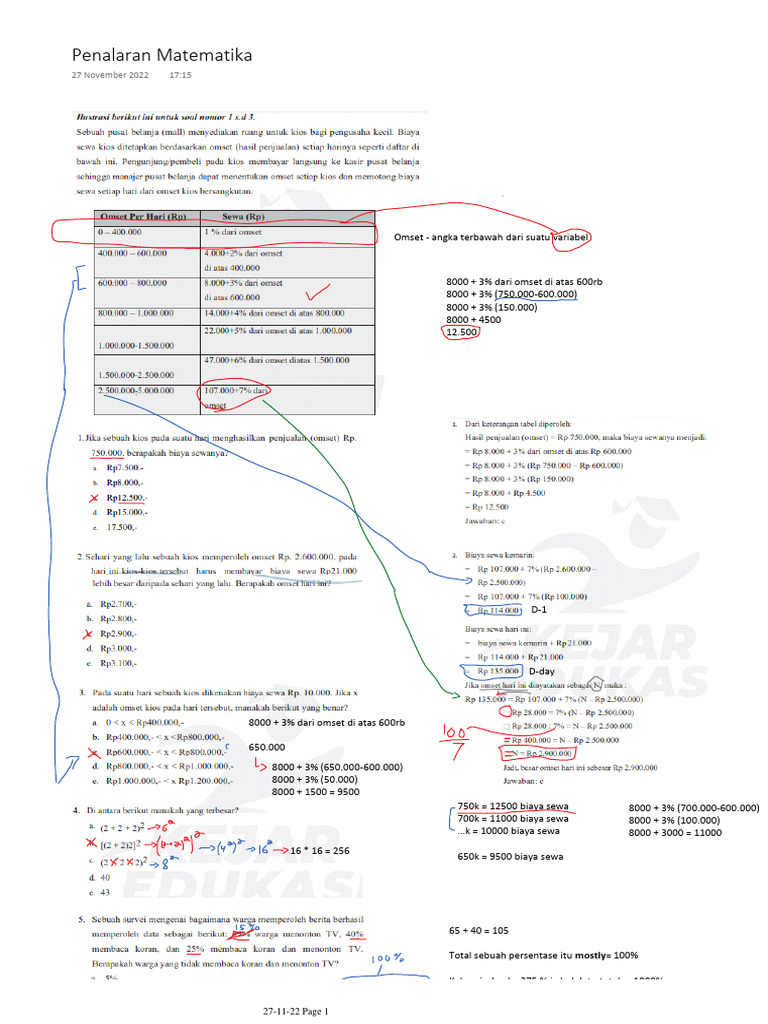 7 - Pembahasan Penalaran Matematika | PDF