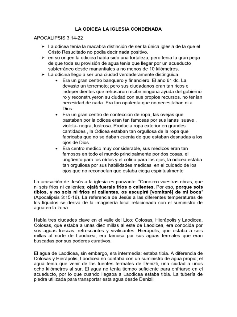 La Odicea La Iglesia Condenada | PDF | Agua