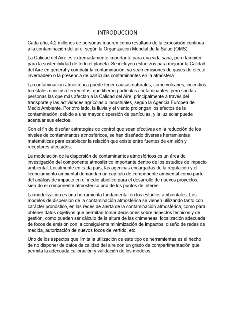 Introduccion 1 | PDF | La contaminación del aire | Contaminación