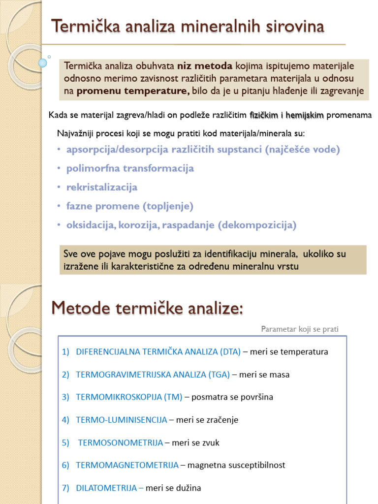 Ispitivanje Mineralnih Sirovina Prvo Predavanje | PDF