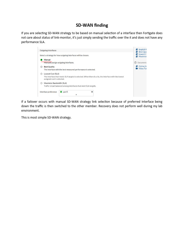 SD-WAN Manual Strategy Insights | PDF
