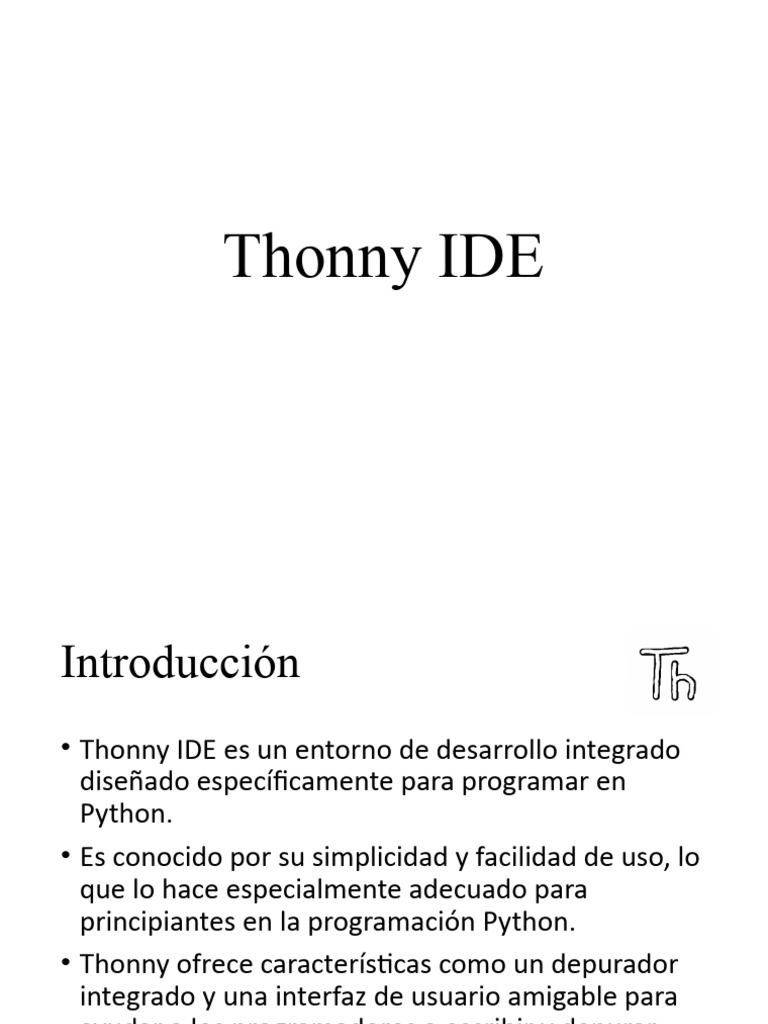 Guía de Thonny IDE para Python | PDF | Python (lenguaje de programación) | Programación
