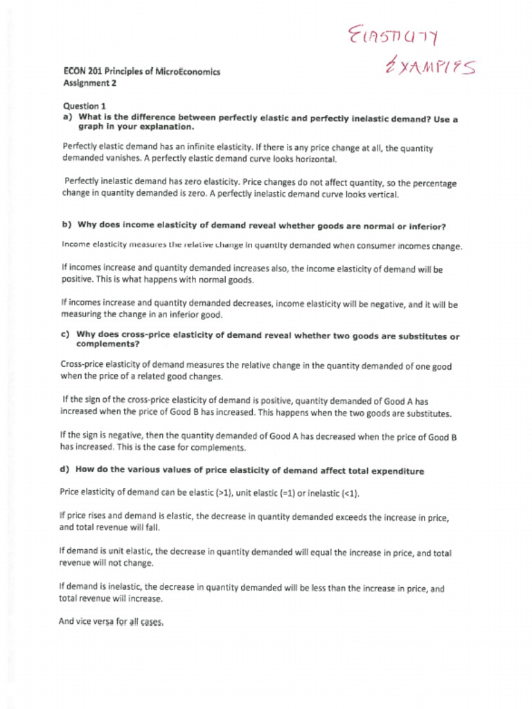 Elasticity Examples | PDF