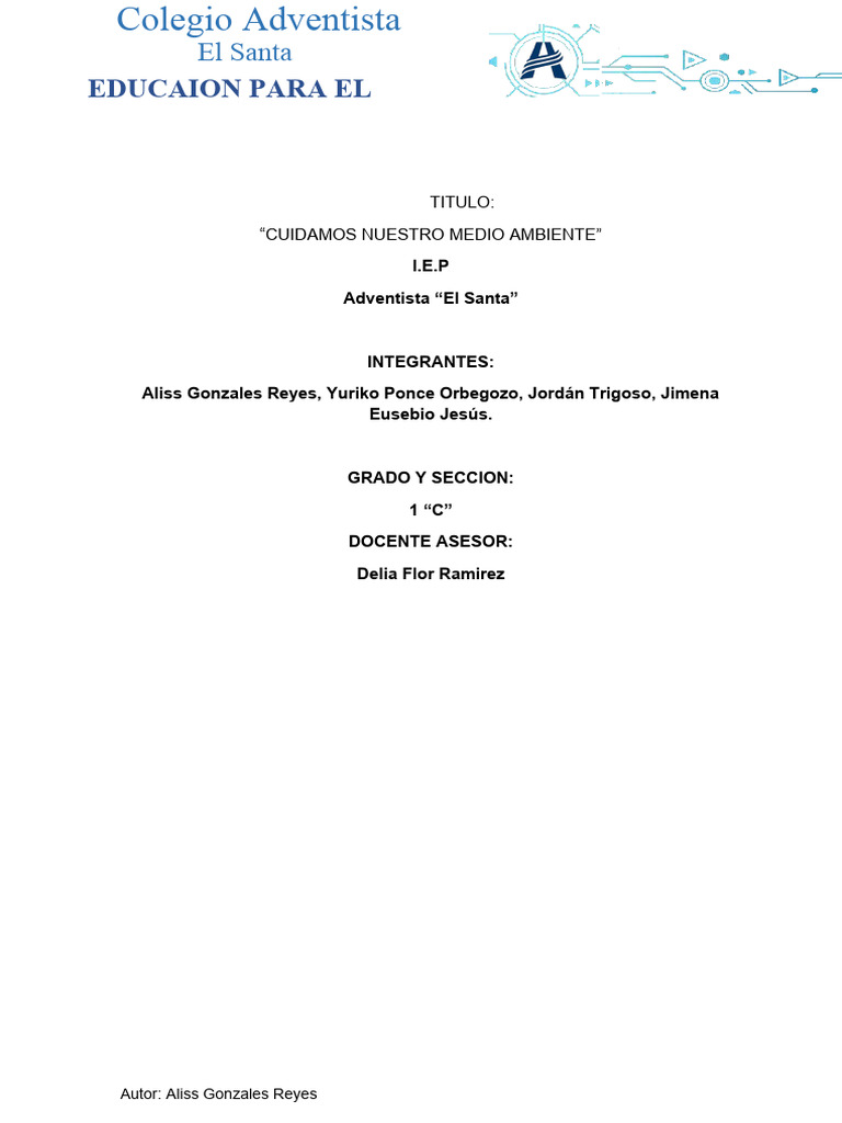 Tacho Inteligente-Aliss Gonzales Reyes 1c-Ept 1 | PDF | Residuos | Reciclaje