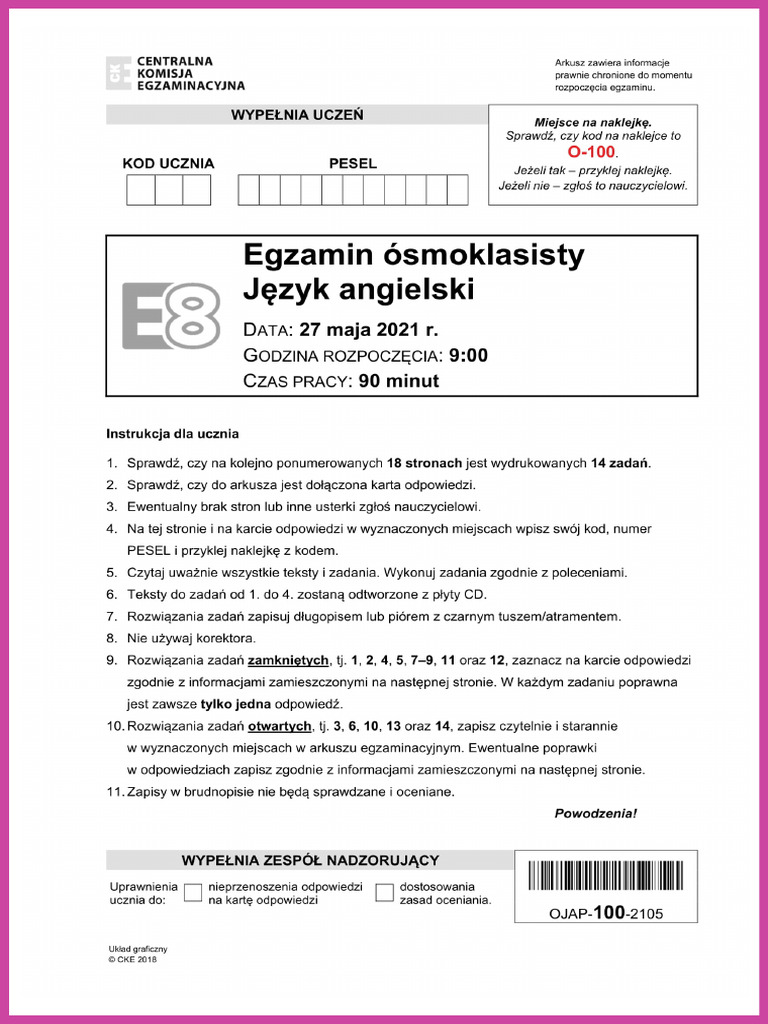 Angielski E8 Oficjalny | PDF