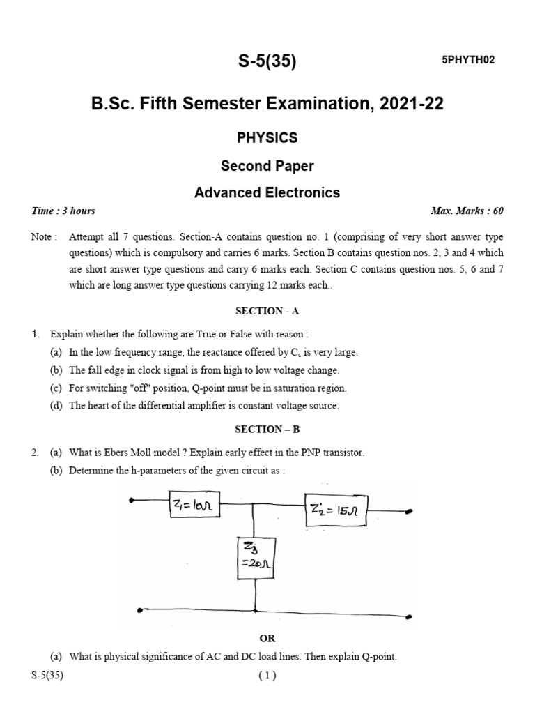 PHYSICS UG S5 P2-ft4OZZ | PDF | Electronic Oscillator | Bipolar ...