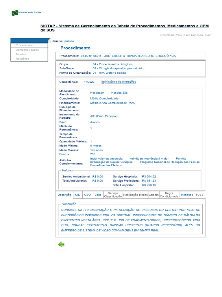 Procedimentos Cirúrgicos SUS | PDF