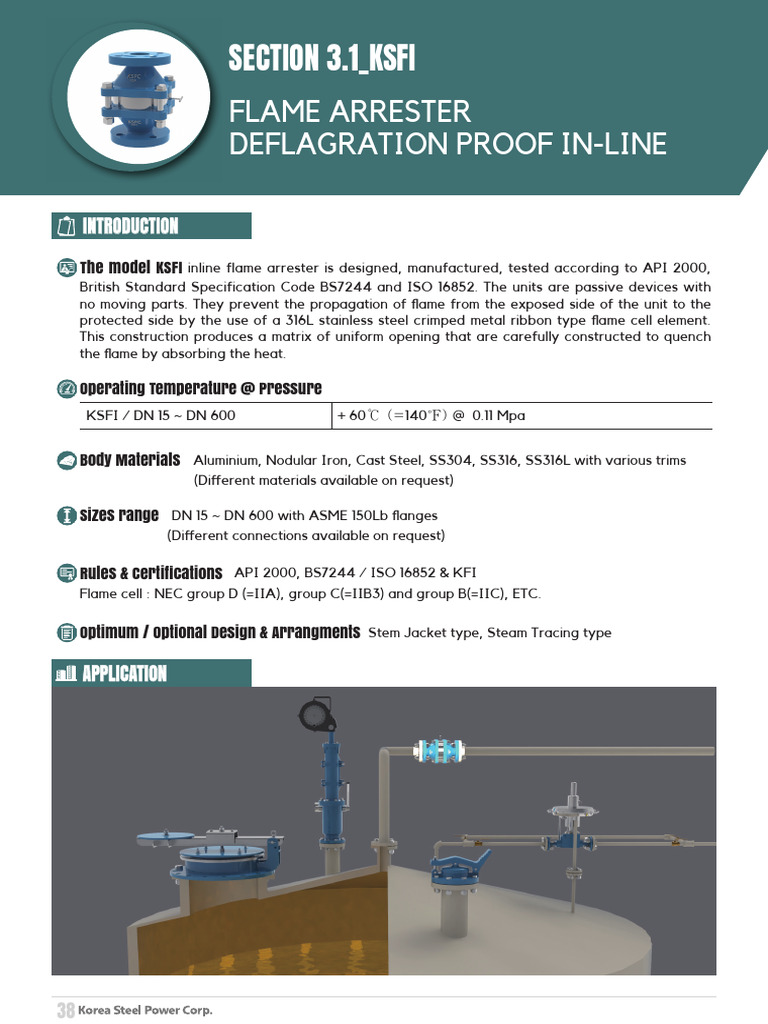 Flame Arrester - Ksfi | PDF | Stainless Steel | Building Engineering